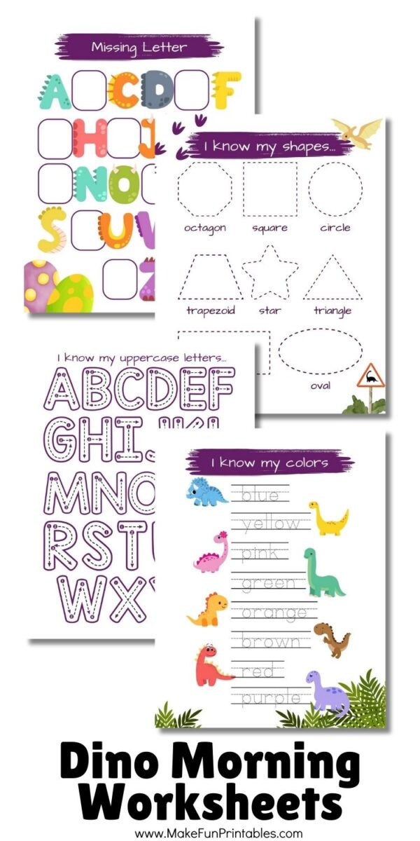 Dino Morning Menu Activities - Fun & Educational Printable for ...