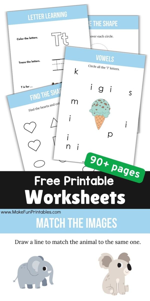 Early Preschool Activity Book - Shapes, Numbers & Letters - Make Fun ...