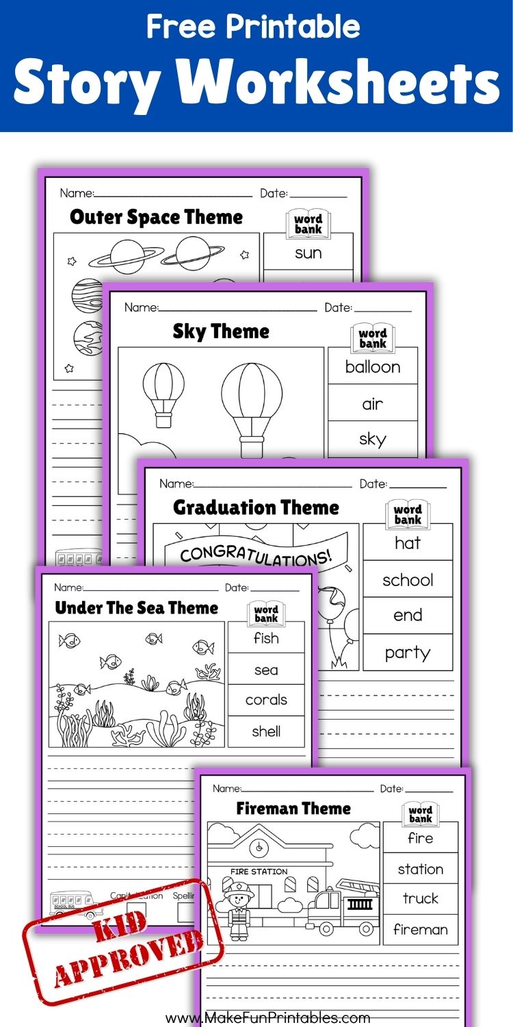 Themed Story Writing Worksheets – Free Printable Writing Prompts - Make ...