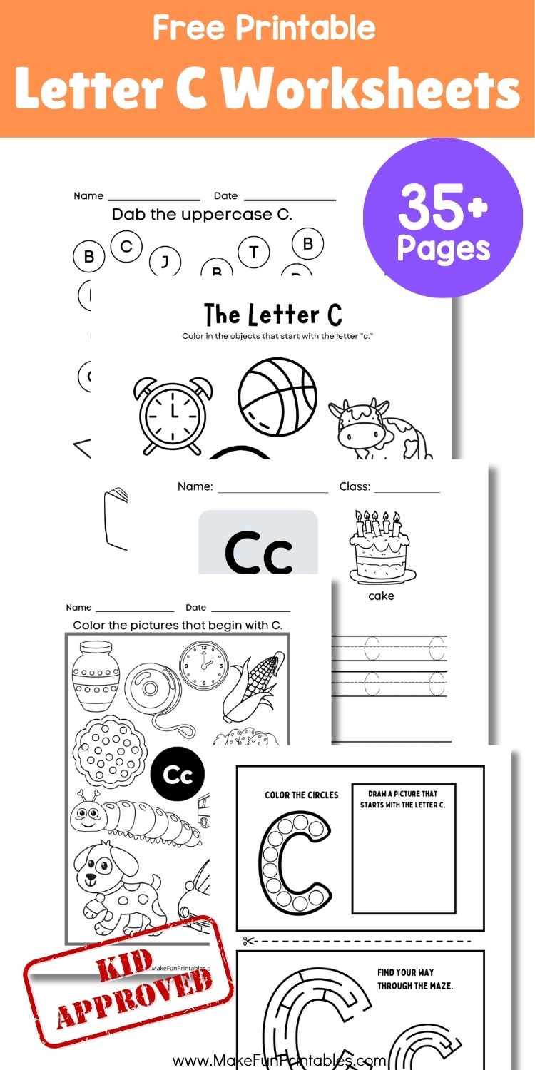Free Letter C Worksheets for Preschool - Make Fun Printables