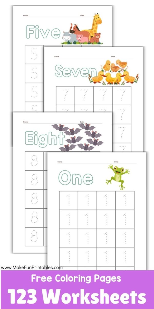 Simple Tracing Numbers Worksheet - Make Fun Printables