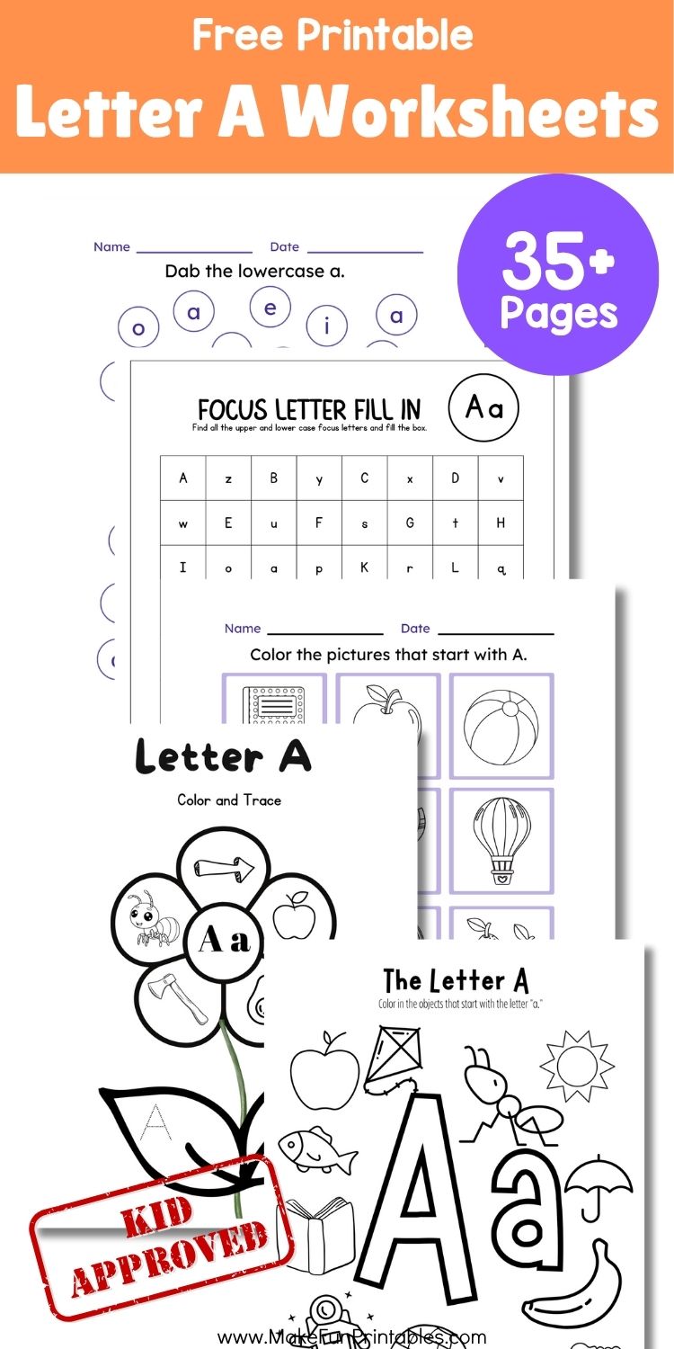 Letter A Worksheets for Preschoolers (Free Printable) - Make Fun Printables