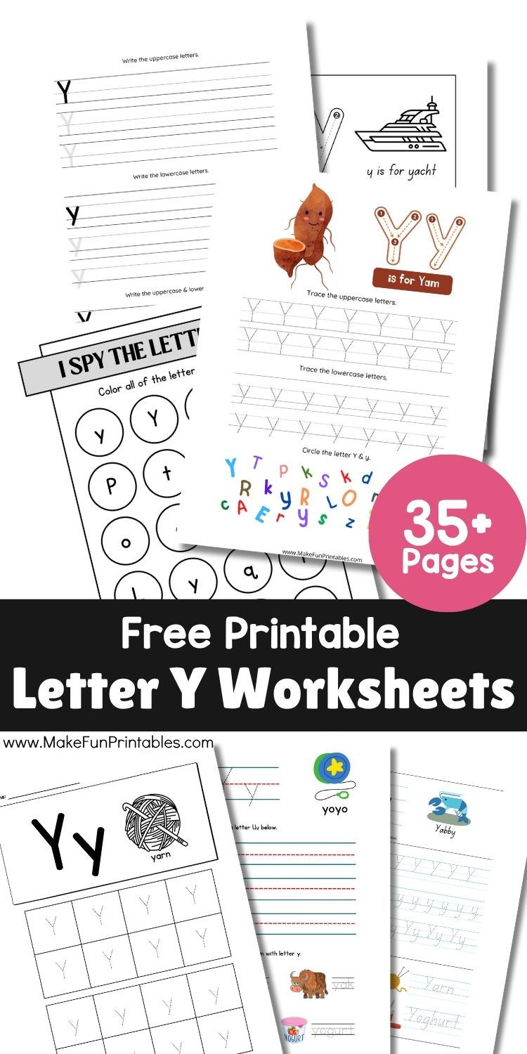 Free Letter Y Worksheets for Preschool - Make Fun Printables