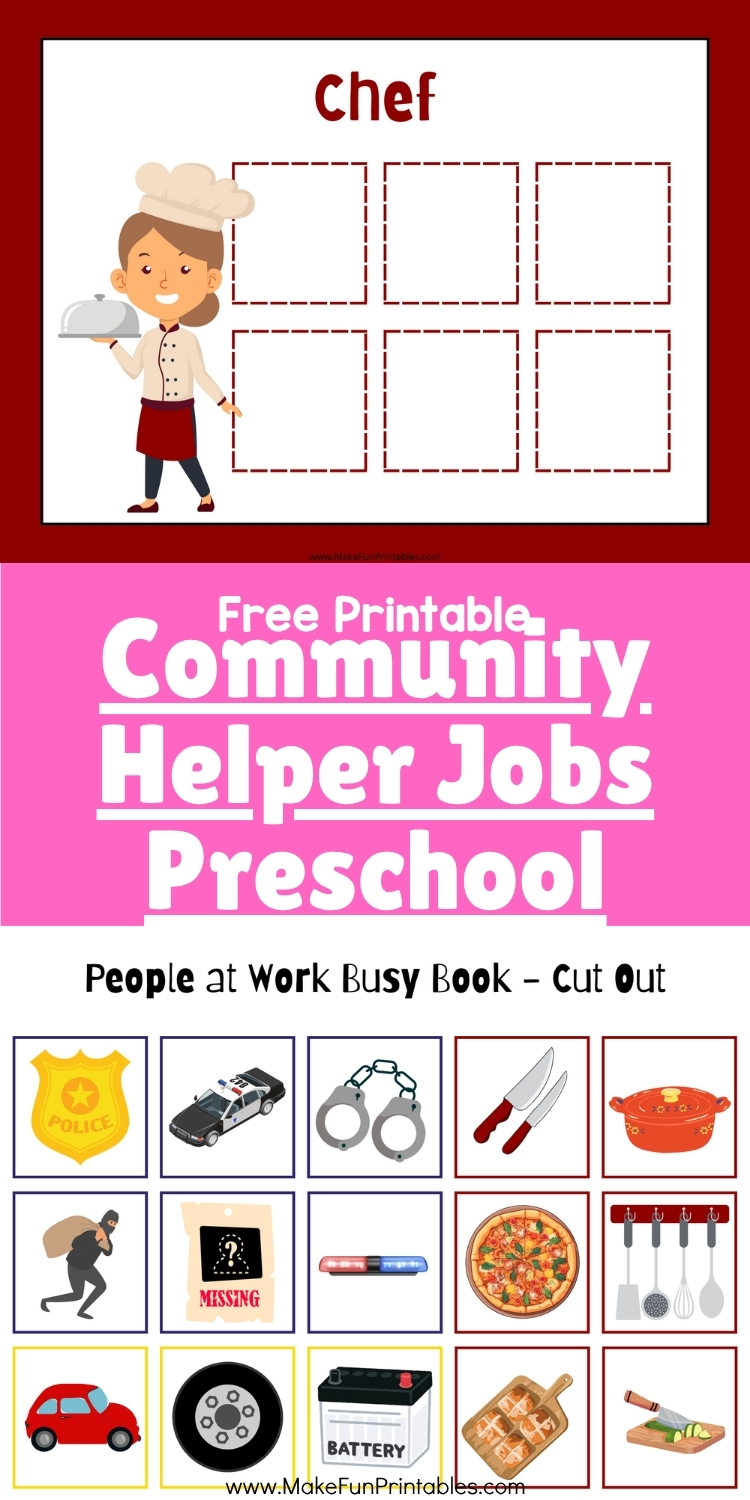 Community Helper Jobs Busy Book – People at Work - Make Fun Printables