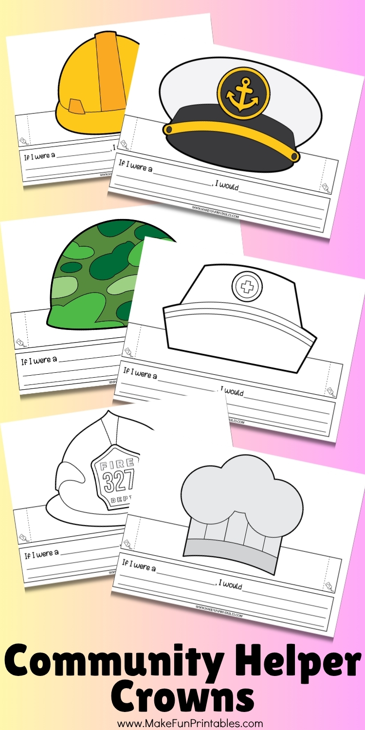 Free Community Helper Paper Hats Printable - Make Fun Printables