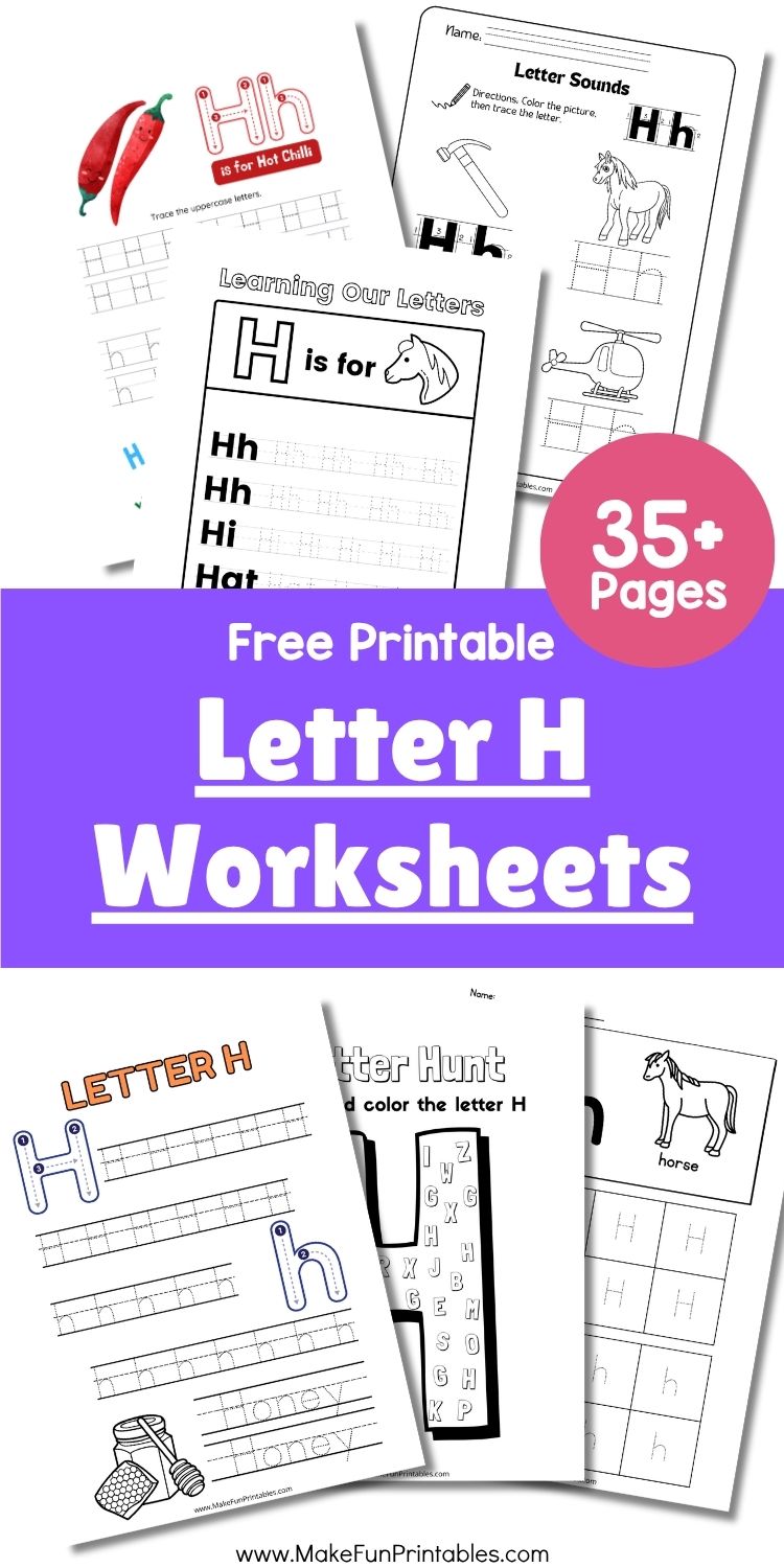 Free Letter H Worksheets for Preschool - Make Fun Printables