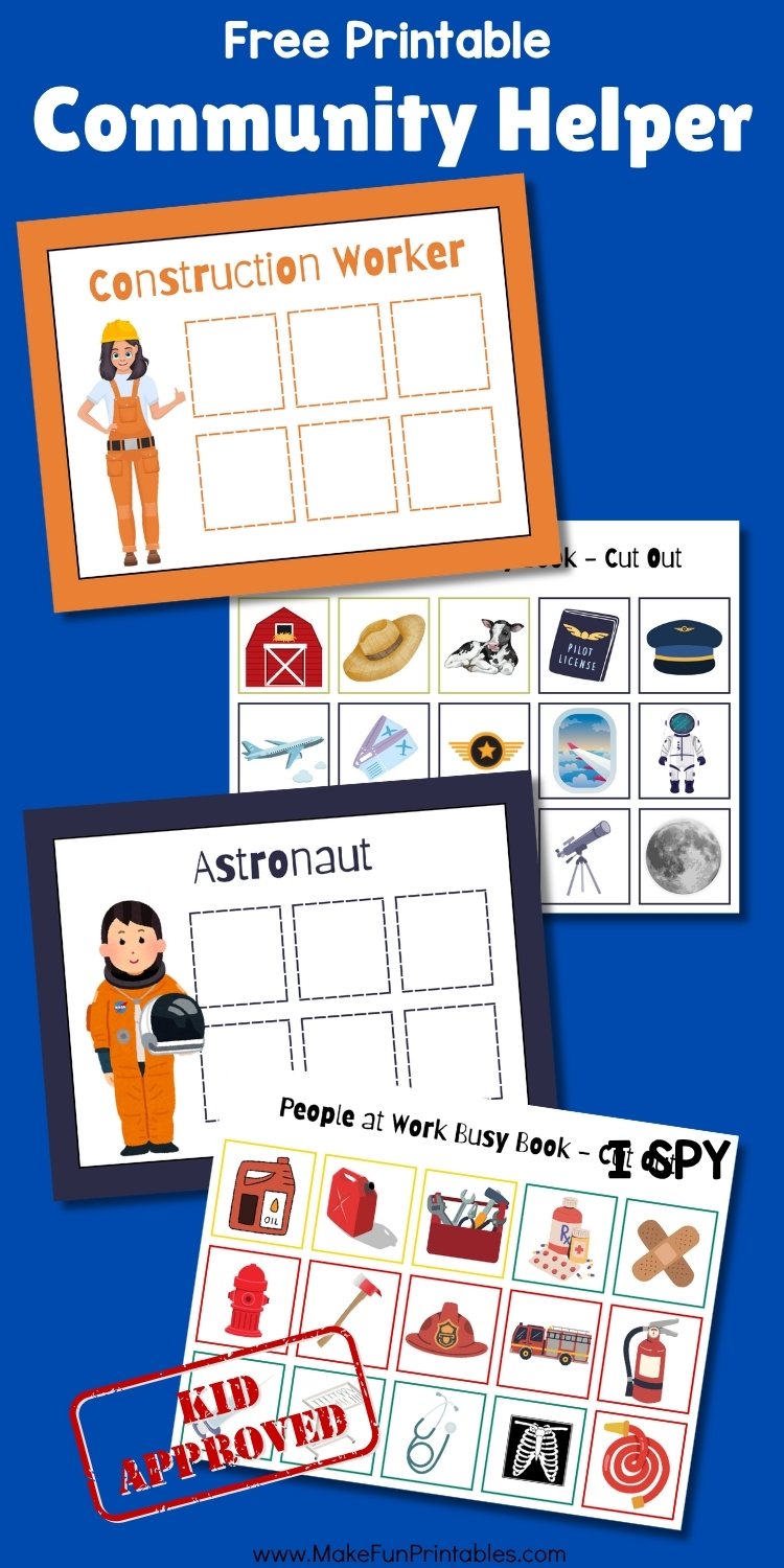 Community Helper Jobs Busy Book – People at Work - Make Fun Printables