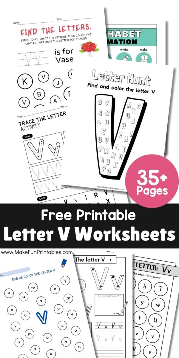 Free Letter V Worksheets for Preschool - Make Fun Printables