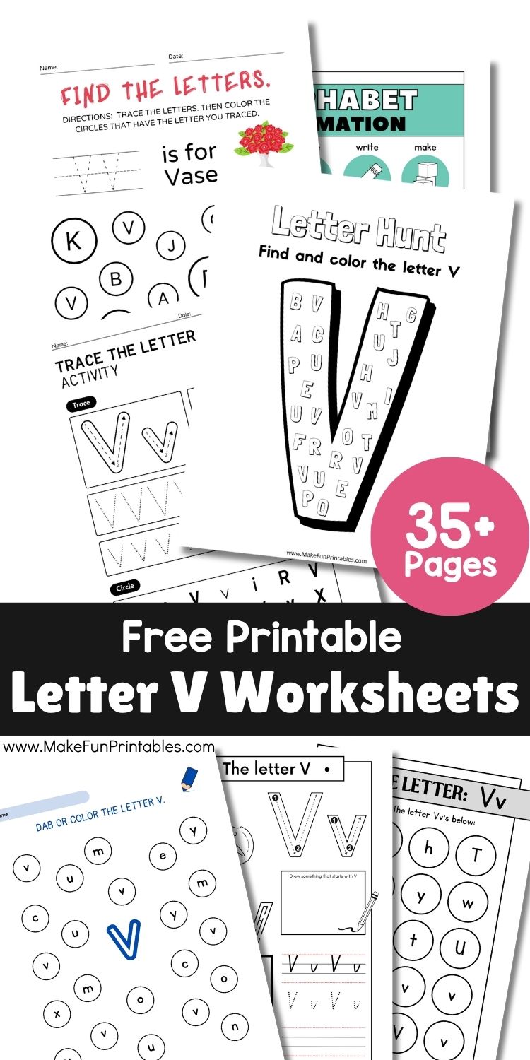 Free Letter V Worksheets for Preschool - Make Fun Printables