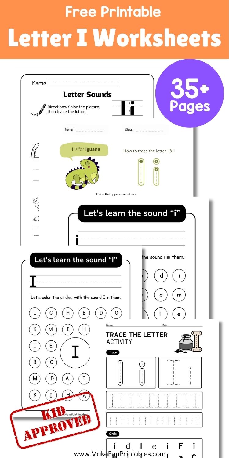 Free Letter I Worksheets for Preschool - Make Fun Printables