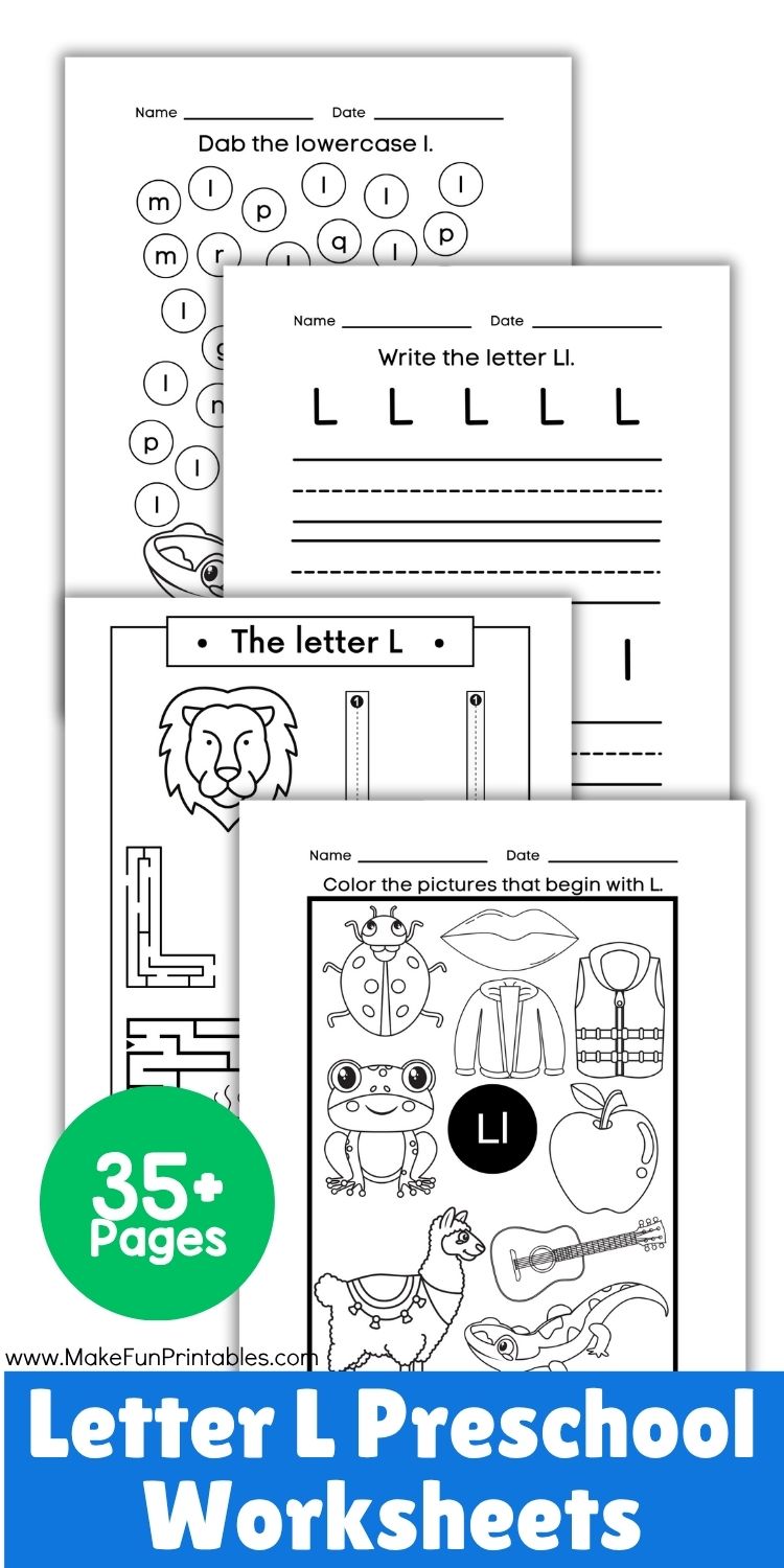 Free Letter L Worksheets for Preschool - Make Fun Printables