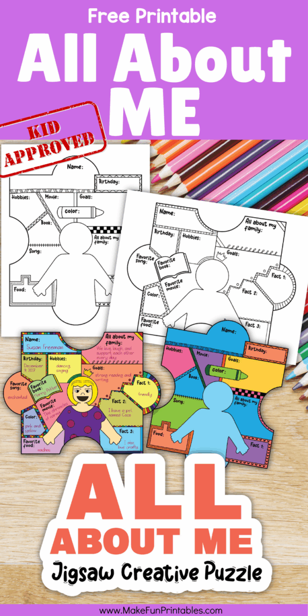 All About Me Puzzles – Fun Back to School Printable for Kids - Make Fun ...