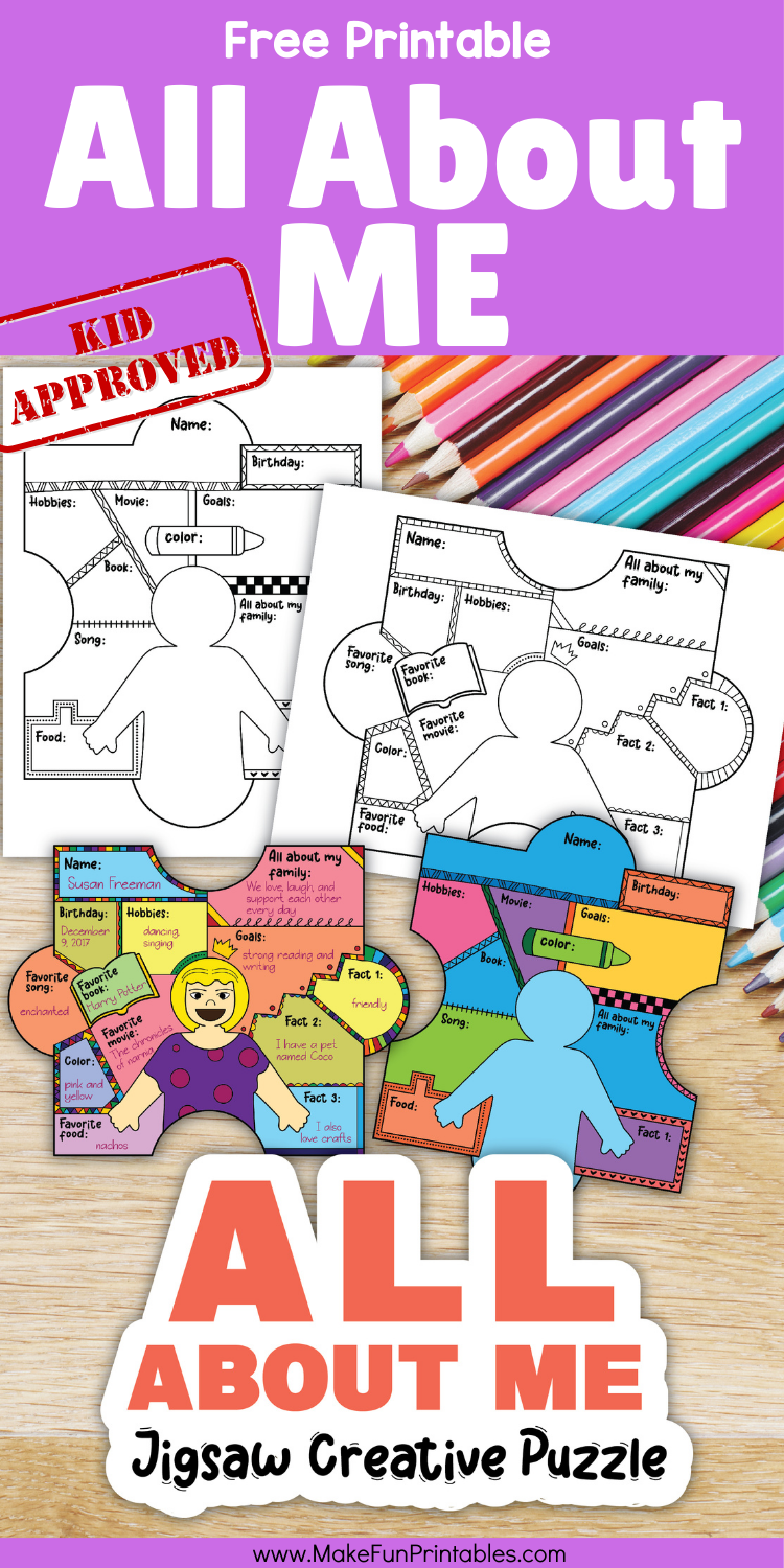 All About Me Puzzles – Fun Back to School Printable for Kids - Make Fun ...