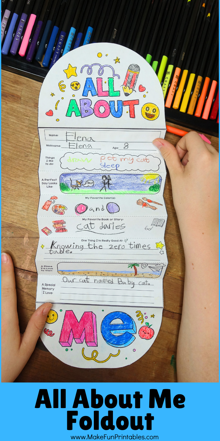 All About Me Accordion Fold Out with Spinner – Fun Back to School ...