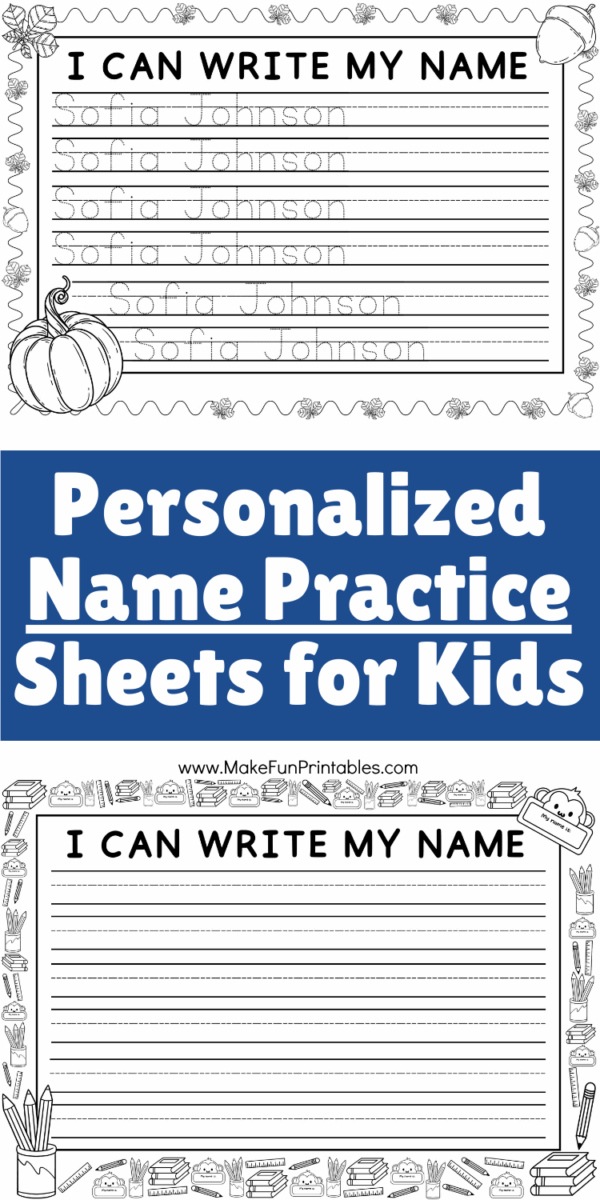 Editable Name Tracing Worksheets – 15 Fun Themes for Preschool ...