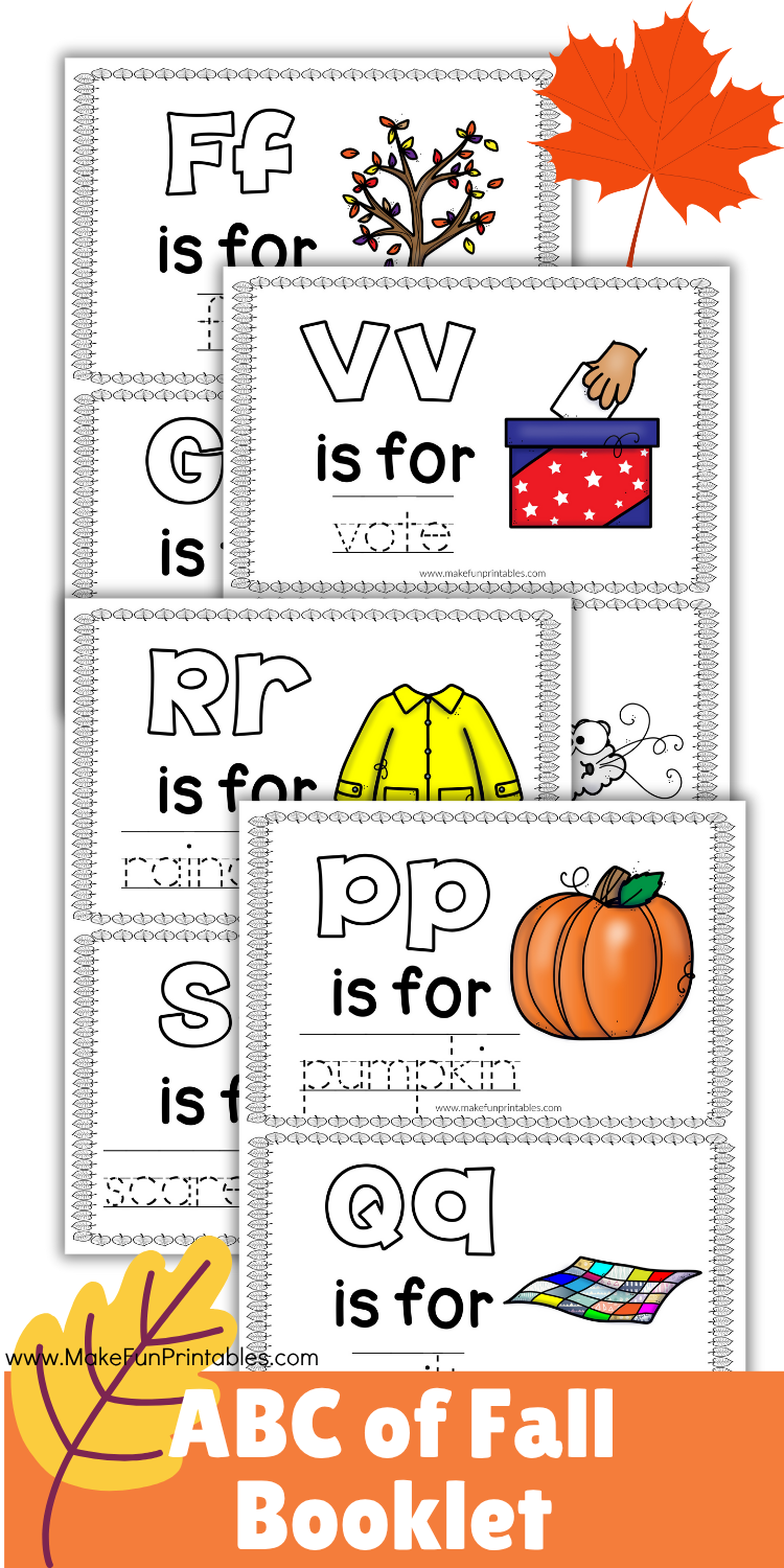 ABCs of Fall Booklet – Fun & Easy Fall Word Tracing Flip Book for ...