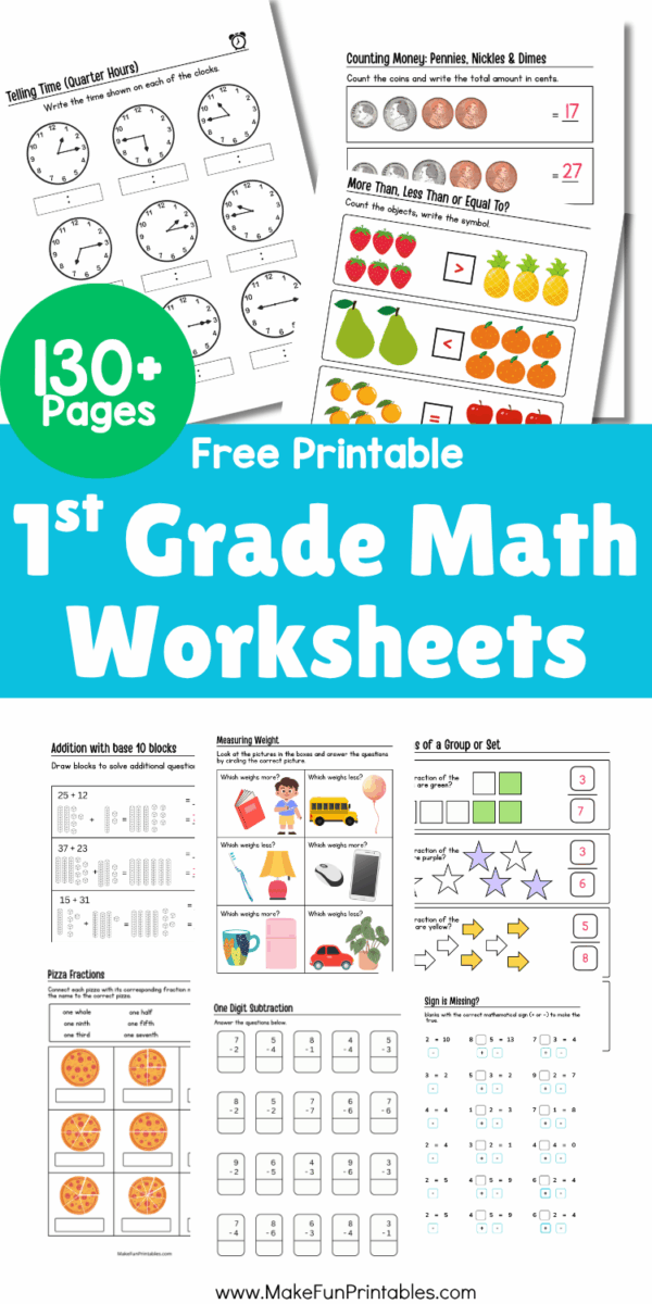 Free 1st Grade Math Worksheets – Printable Activities for Year-Round ...