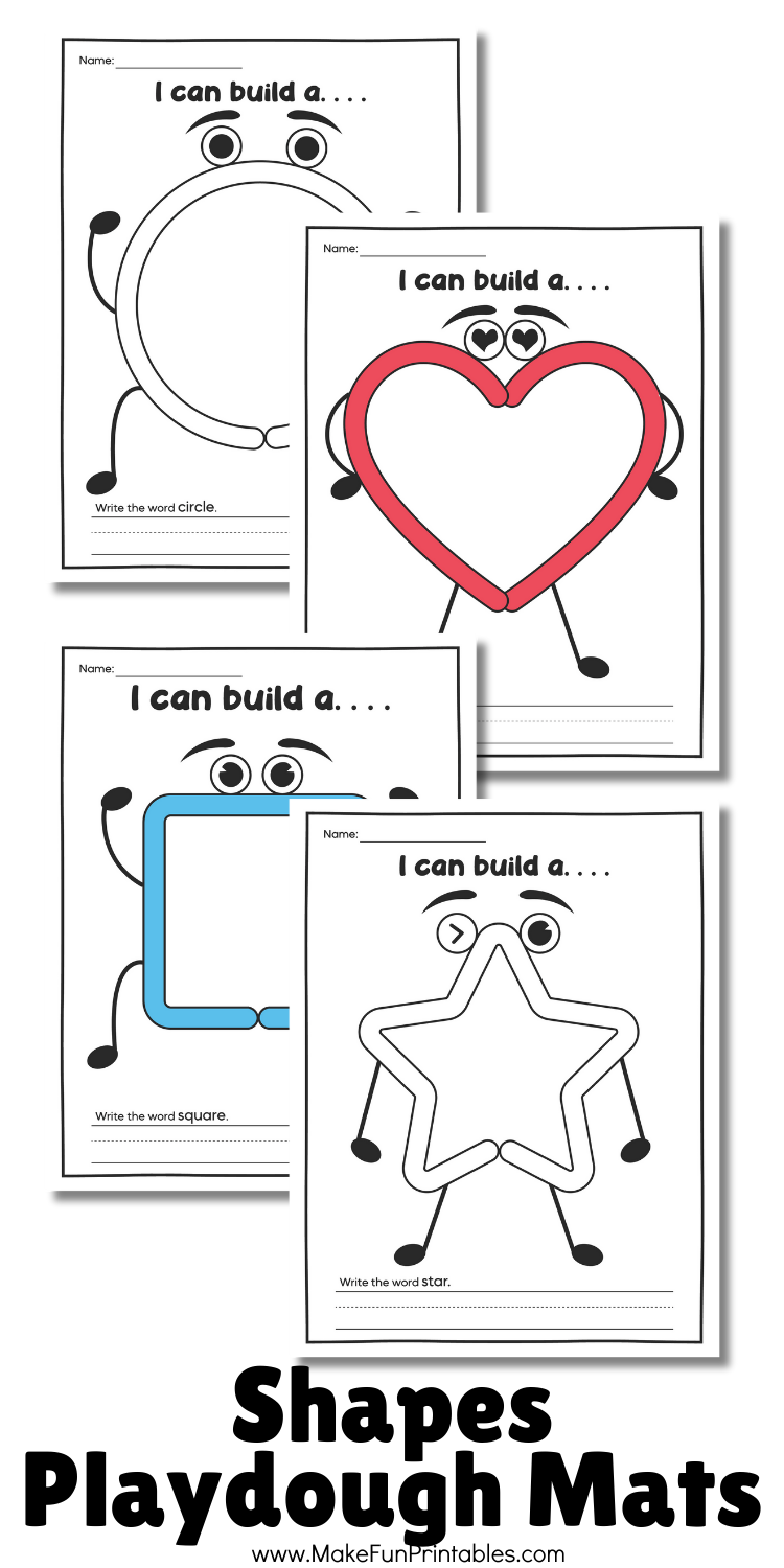 Shapes Playdough Mats Printable for Preschool and Kindergarten - Make ...