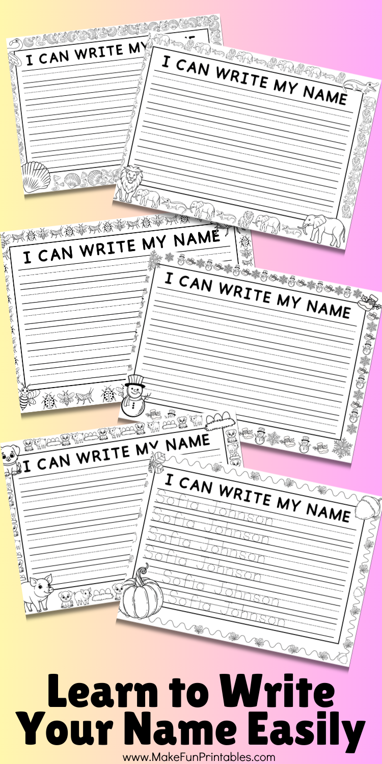 Editable Name Tracing Worksheets – 15 Fun Themes for Preschool ...