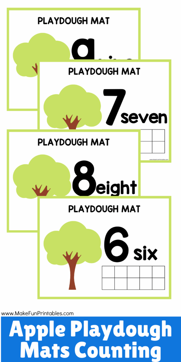 Apple Counting Playdough Mat Printable - Make Fun Printables