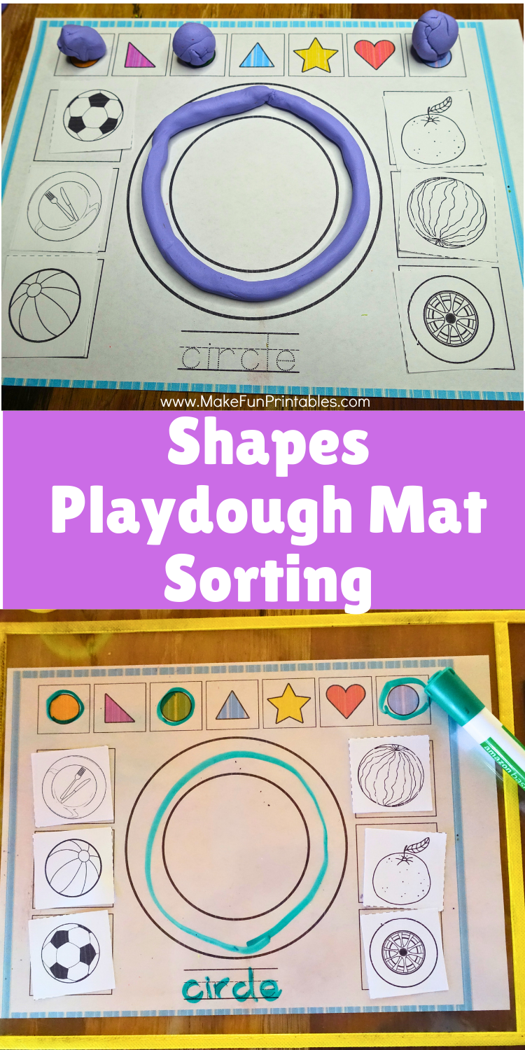 Shapes Playdough Mat Sort Printable - Make Fun Printables