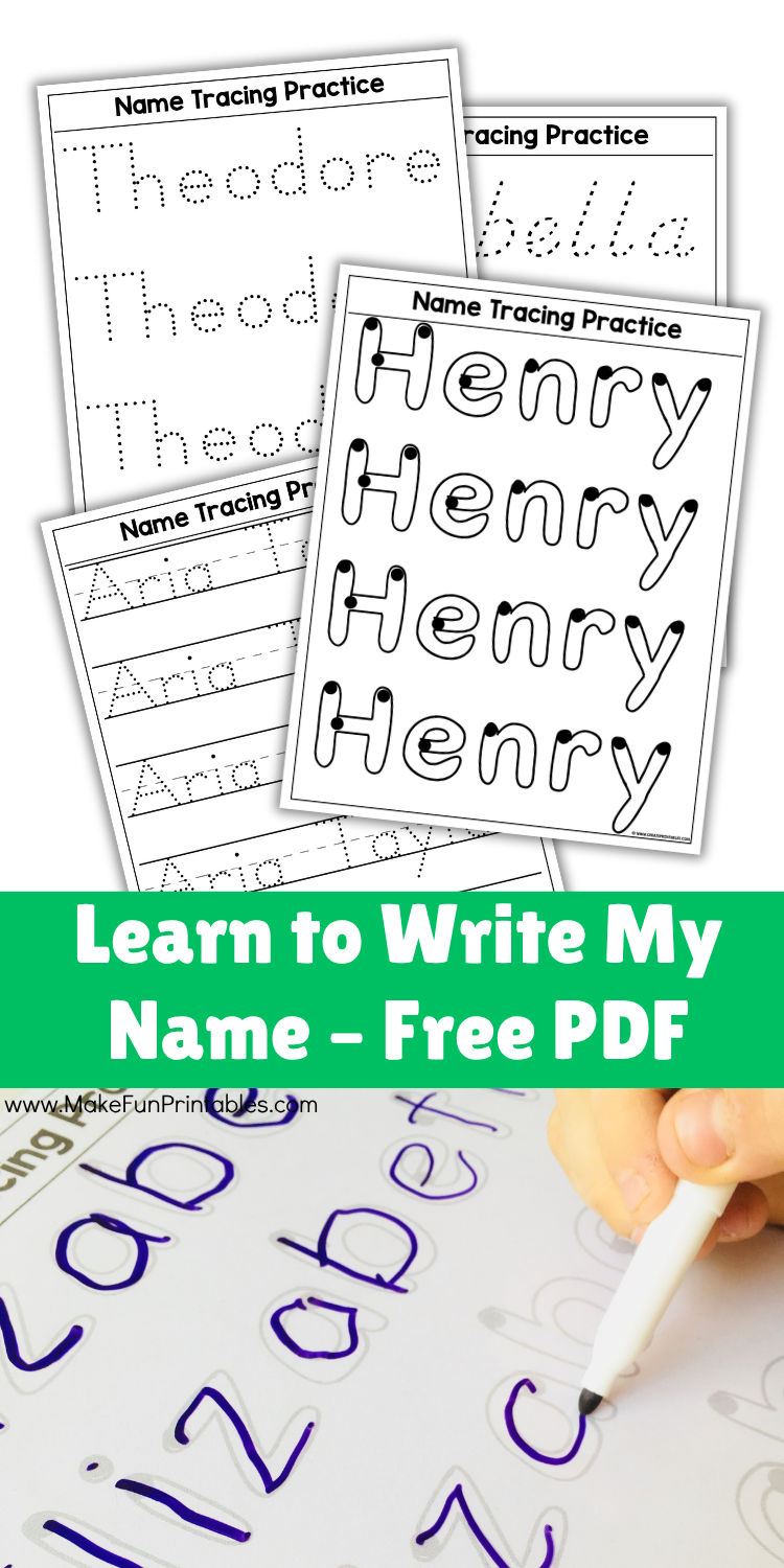 Free Printable Name Tracing Worksheet for Preschool and Kindergarten ...