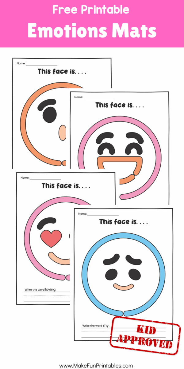 Free Emotions Playdough Mats for Preschool and Kindergarten - Make Fun ...