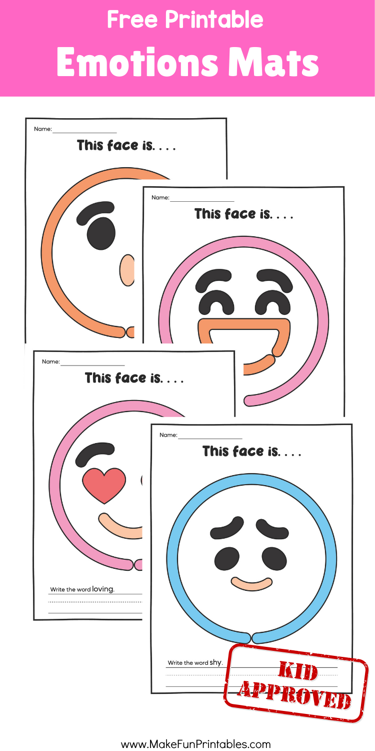 Free Emotions Playdough Mats for Preschool and Kindergarten - Make Fun ...