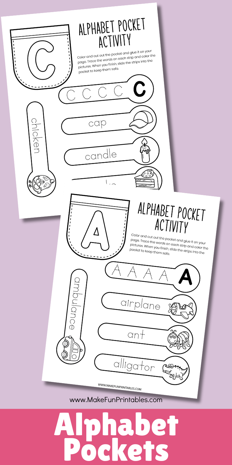 Free Pocket Alphabet Crafts Printable - Make Fun Printables