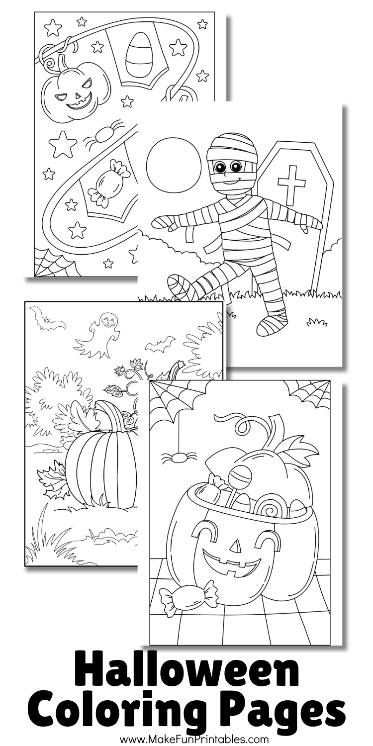 Free Halloween Coloring Pages Printable - Make Fun Printables