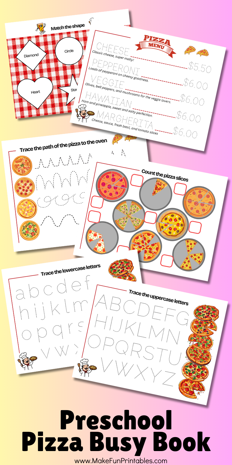 Free Pizza Busy Book Printable - Make Fun Printables