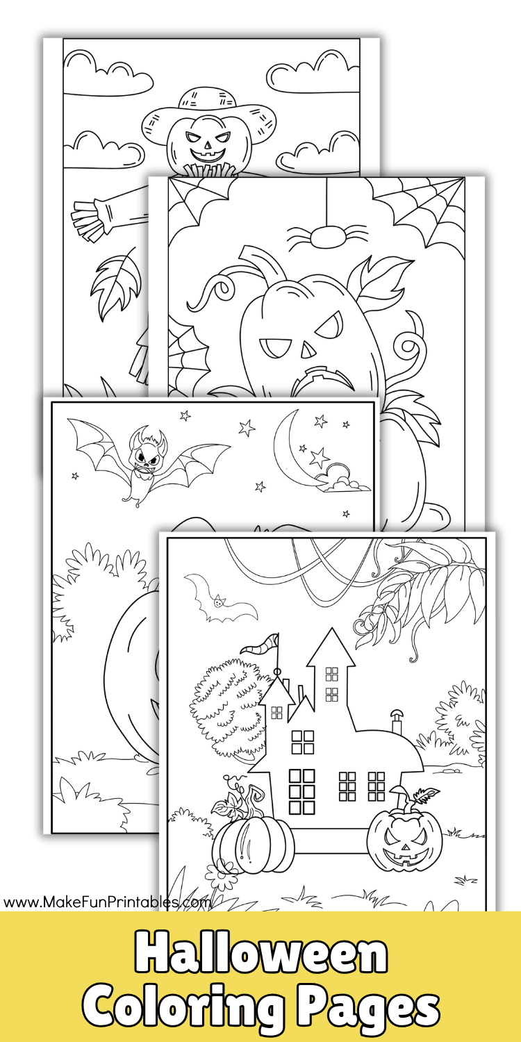 Free Halloween Coloring Pages Printable - Make Fun Printables