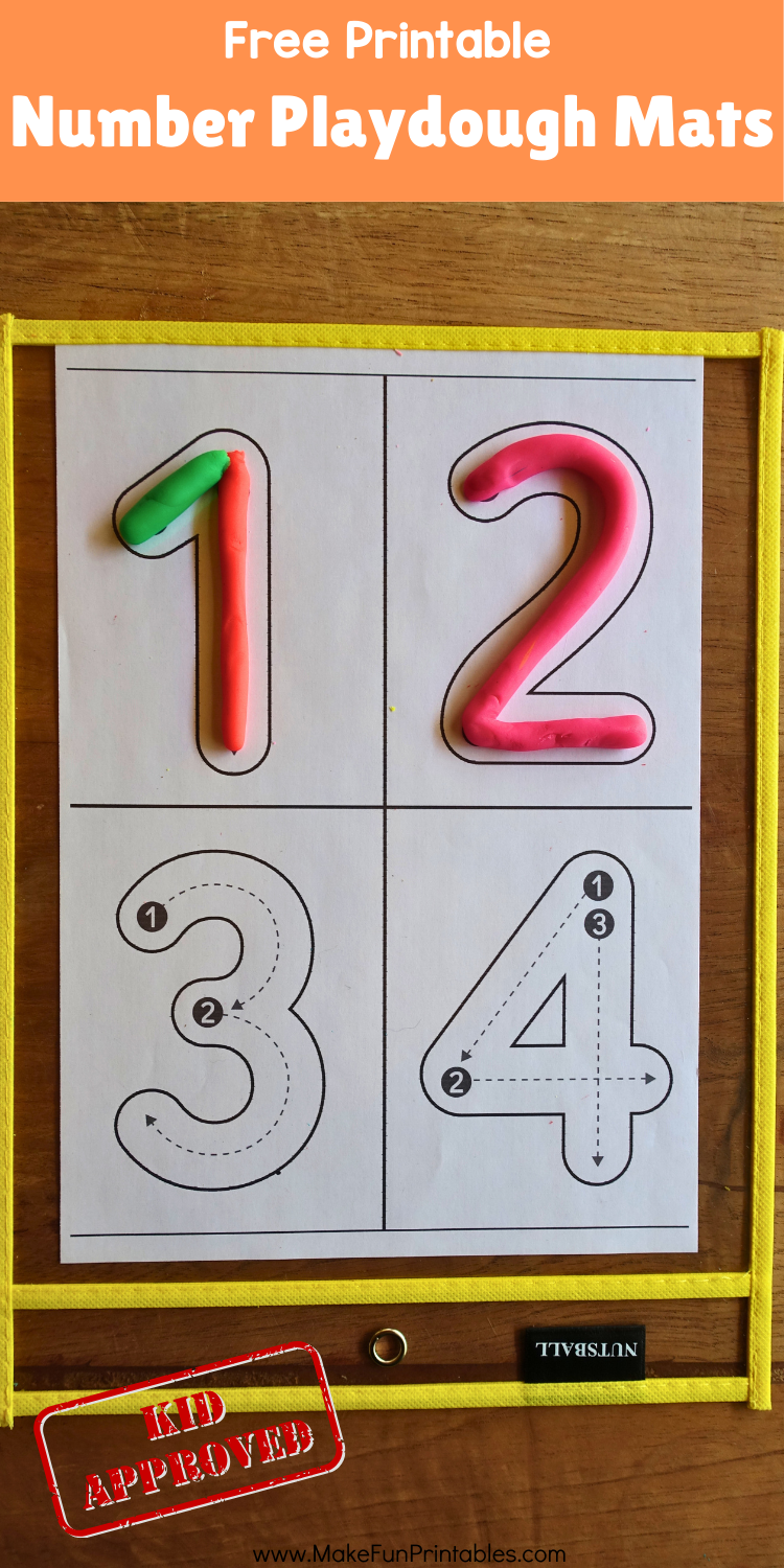 Free Number Tracing Playdough Mats - Make Fun Printables