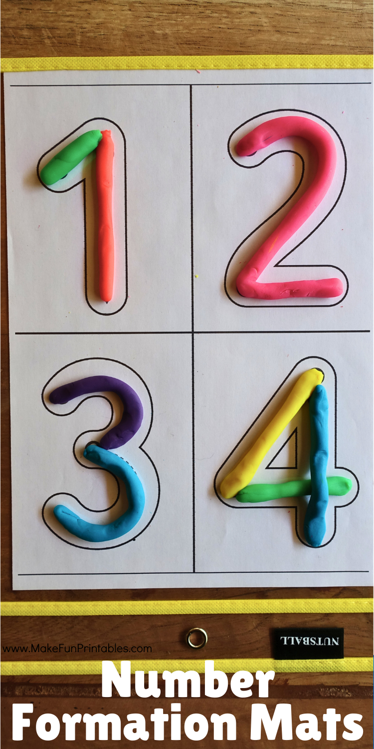 Free Number Tracing Playdough Mats - Make Fun Printables