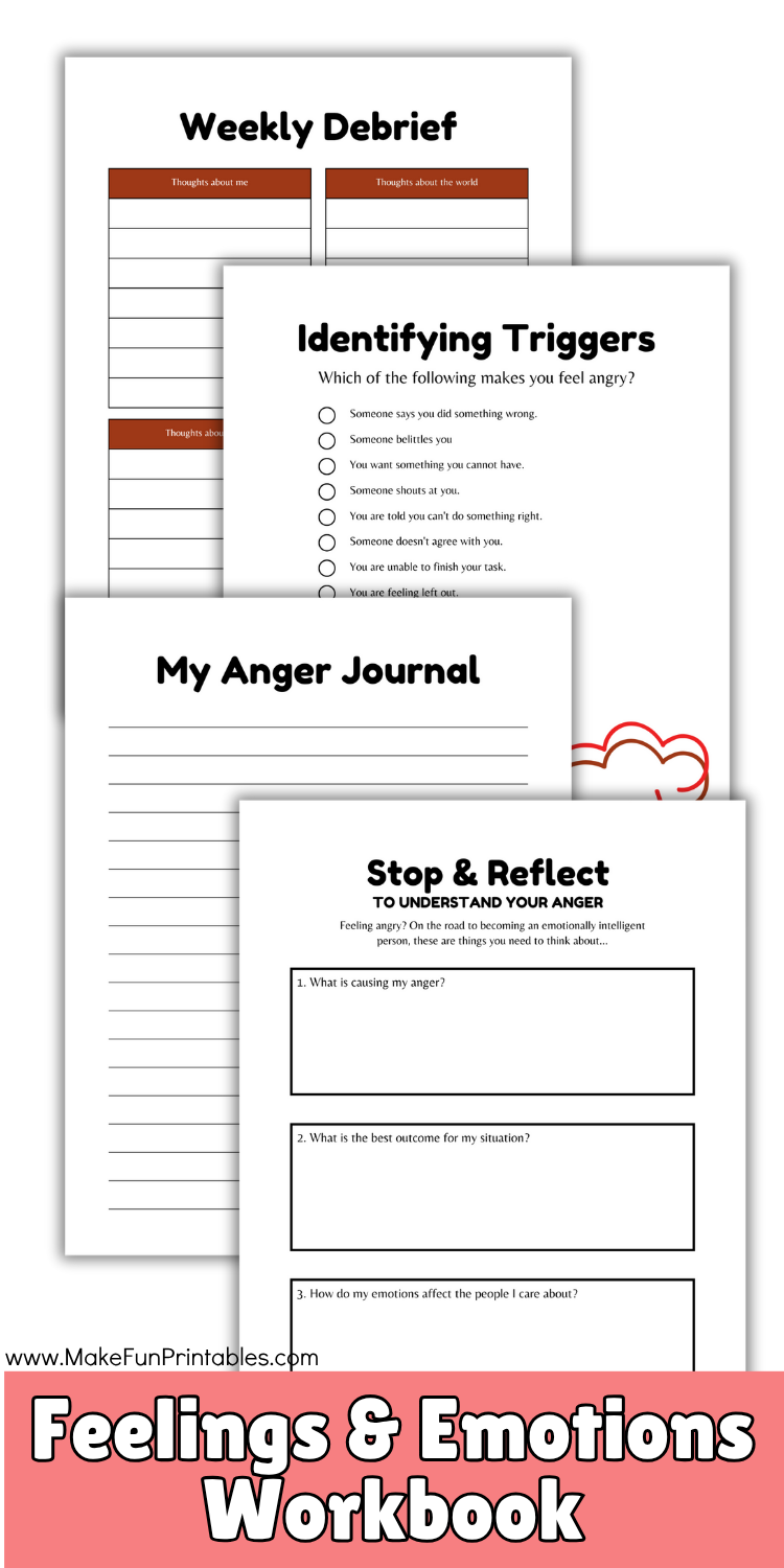 Free Anger Management for Kids Printable Workbook - Make Fun Printables