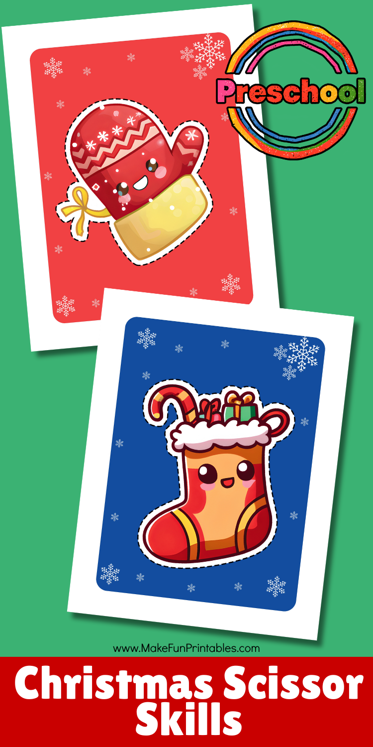 Free Printable Christmas Scissor Skills For Kids - Make Fun Printables
