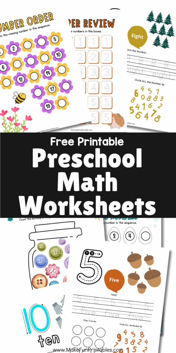 Free Printable Numbers 1 to 20 Worksheets for Preschool and ...