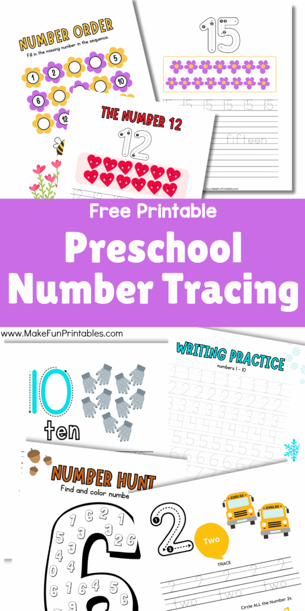 Free Printable Numbers 1 to 20 Worksheets for Preschool and ...