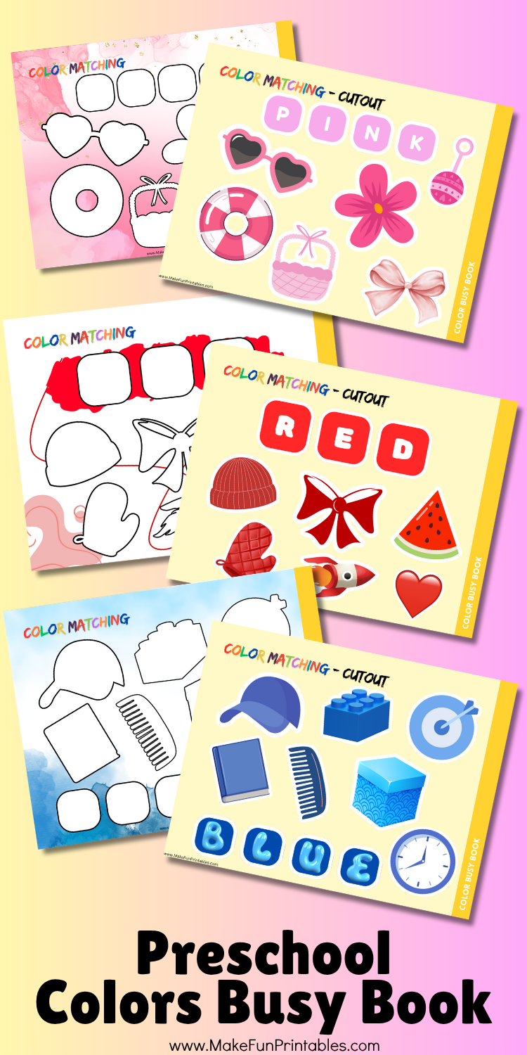 Free Printable Color Busy Book for Preschool Fine Motor and Early ...