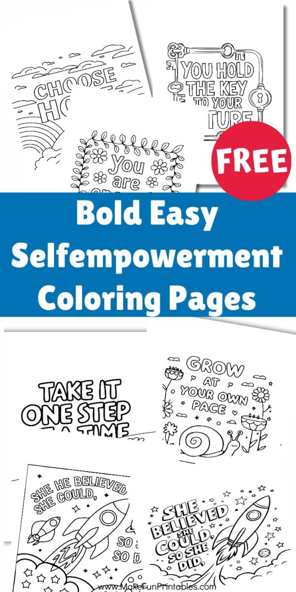 Bold Self-Empowerment Coloring Pages - Make Fun Printables