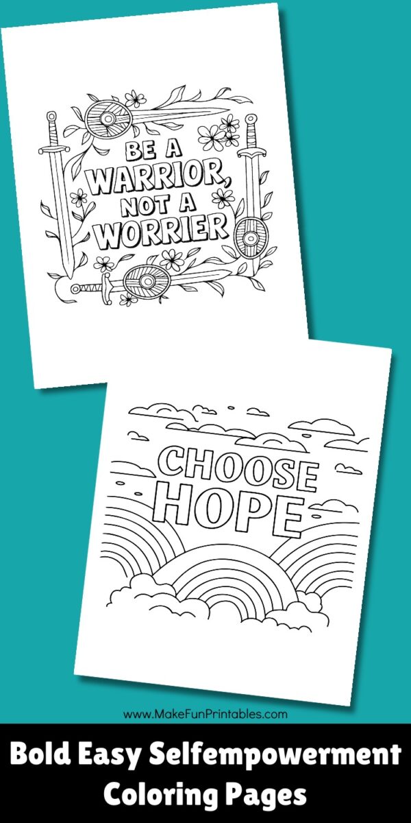 Bold Self-Empowerment Coloring Pages - Make Fun Printables