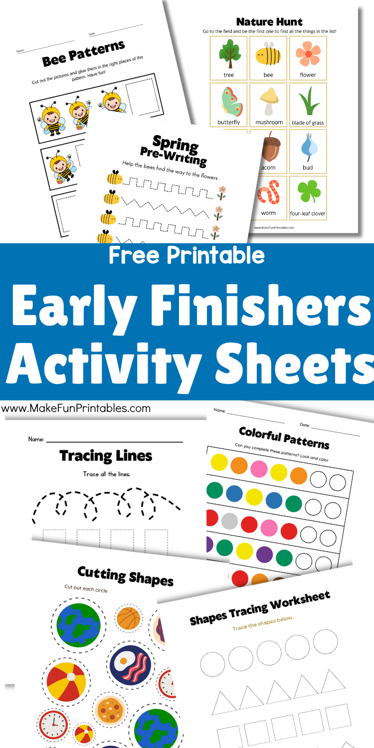 Free Printable Early Finishers Activity Book Worksheets for Kids - Make ...
