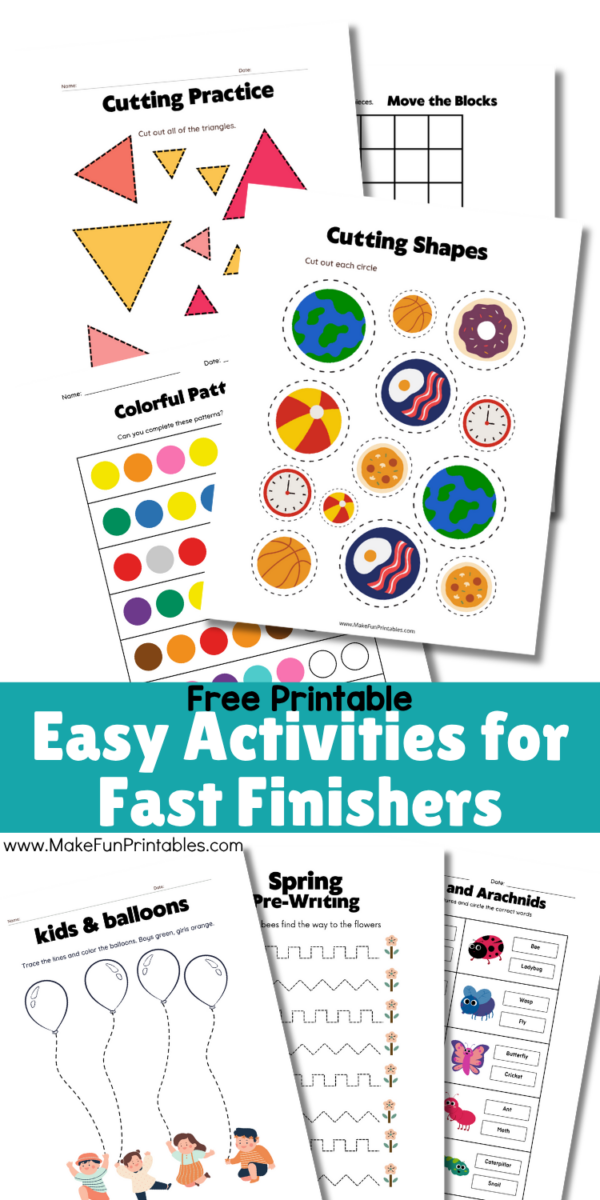 Free Printable Early Finishers Activity Book Worksheets for Kids - Make ...