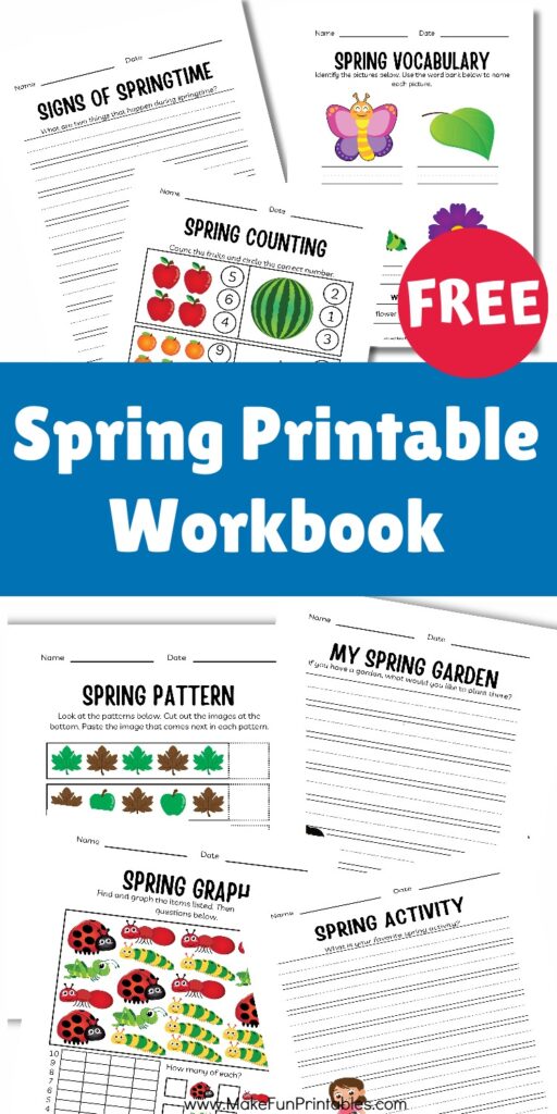 Free Printable Spring Workbook Worksheets - Make Fun Printables