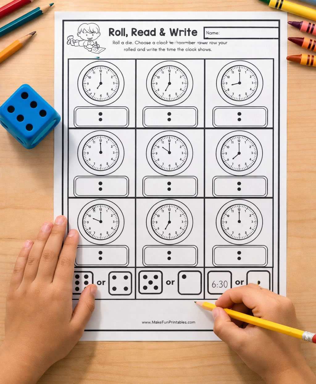 Free Printable Telling Time Worksheets For Kids Clock Learning ...