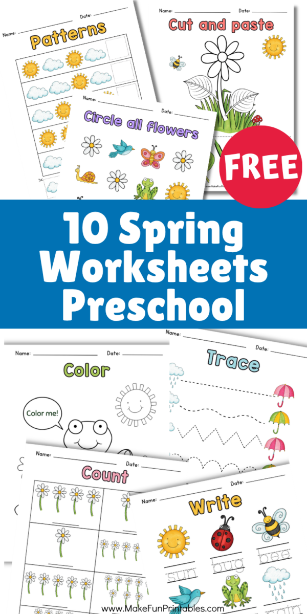 Free Printable Spring Worksheets for Preschool - Make Fun Printables