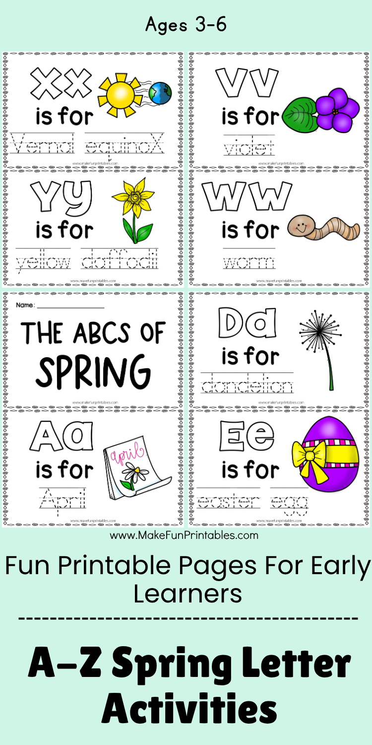 Spring Alphabet Worksheets For Preschool Letter Recognition And Fine ...
