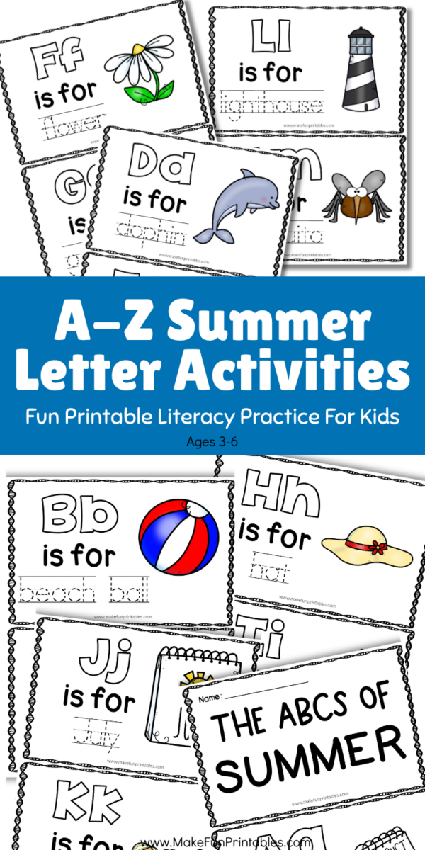 Preschool A-Z Alphabet Trace & Color Worksheets - Make Fun Printables